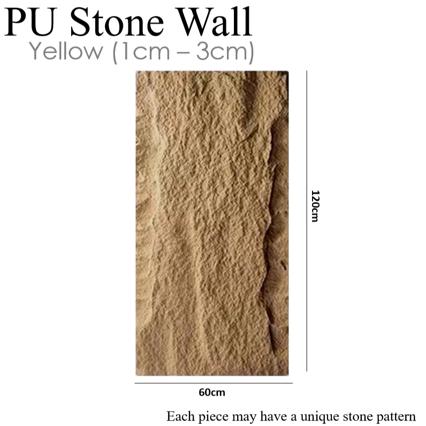 PU Stone Feature Wall Panel (Code:STWL-YLW) - Ecotecture Pte Ltd