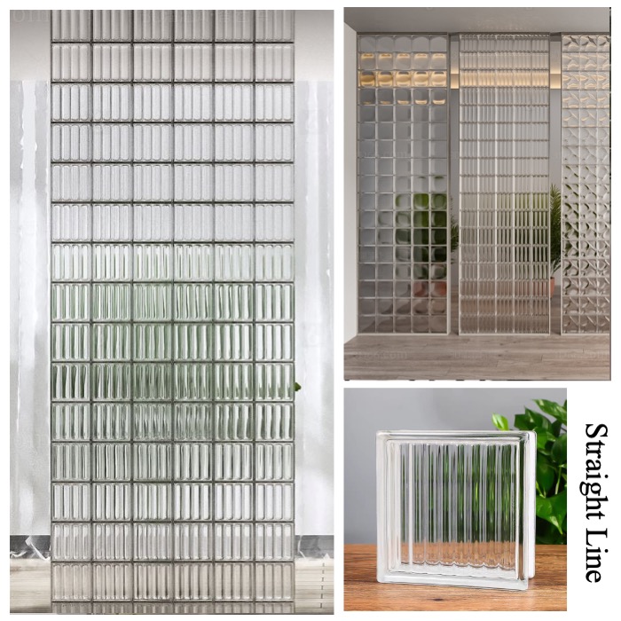 Crystal Glass Brick (Straight Line - 19cmx19cmx8.5cm)