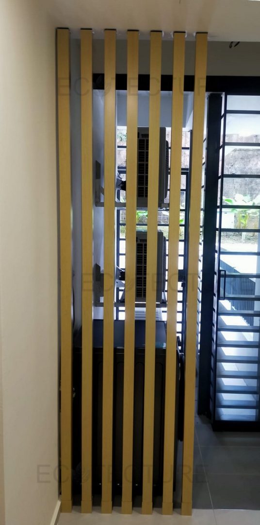Slatted Aluminium Tube Divider Installation - Ecotecture Pte Ltd